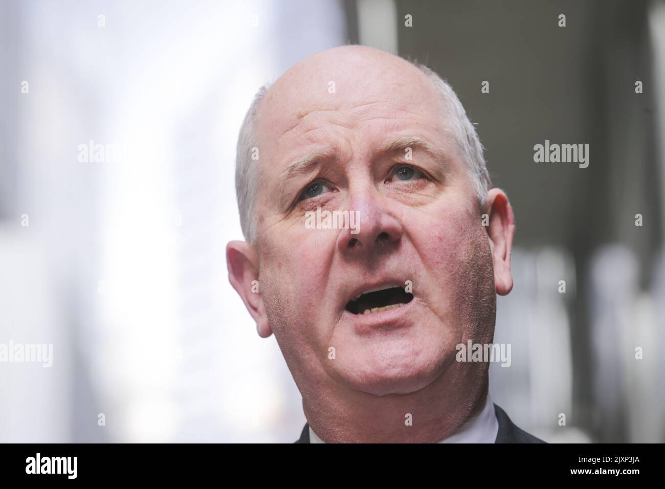 Victorian Planning Minister Richard Wynne speaks to the media during a ...