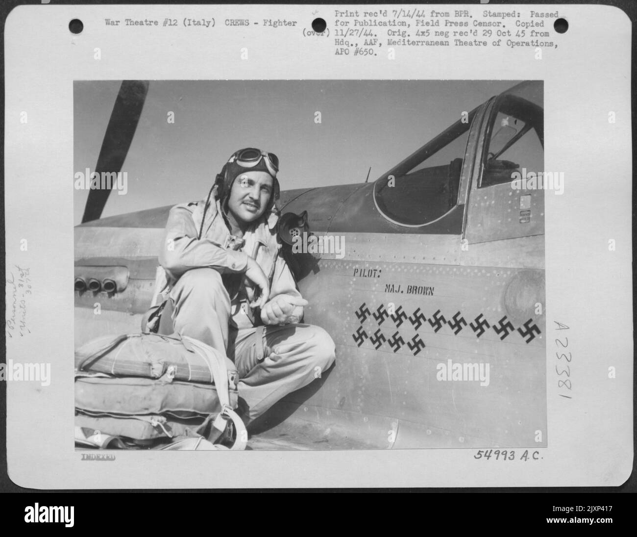 Maj. Sam J. Brown, Tulsa, Okla., Commanding Officer of a North American ...
