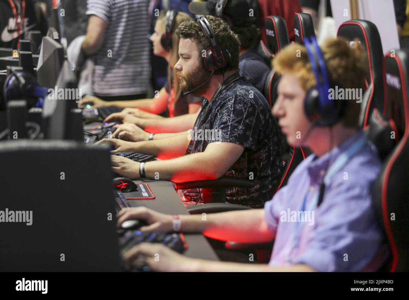 Gamers are seen during the PAX Australia 2018 gaming expo in Melbourne ...