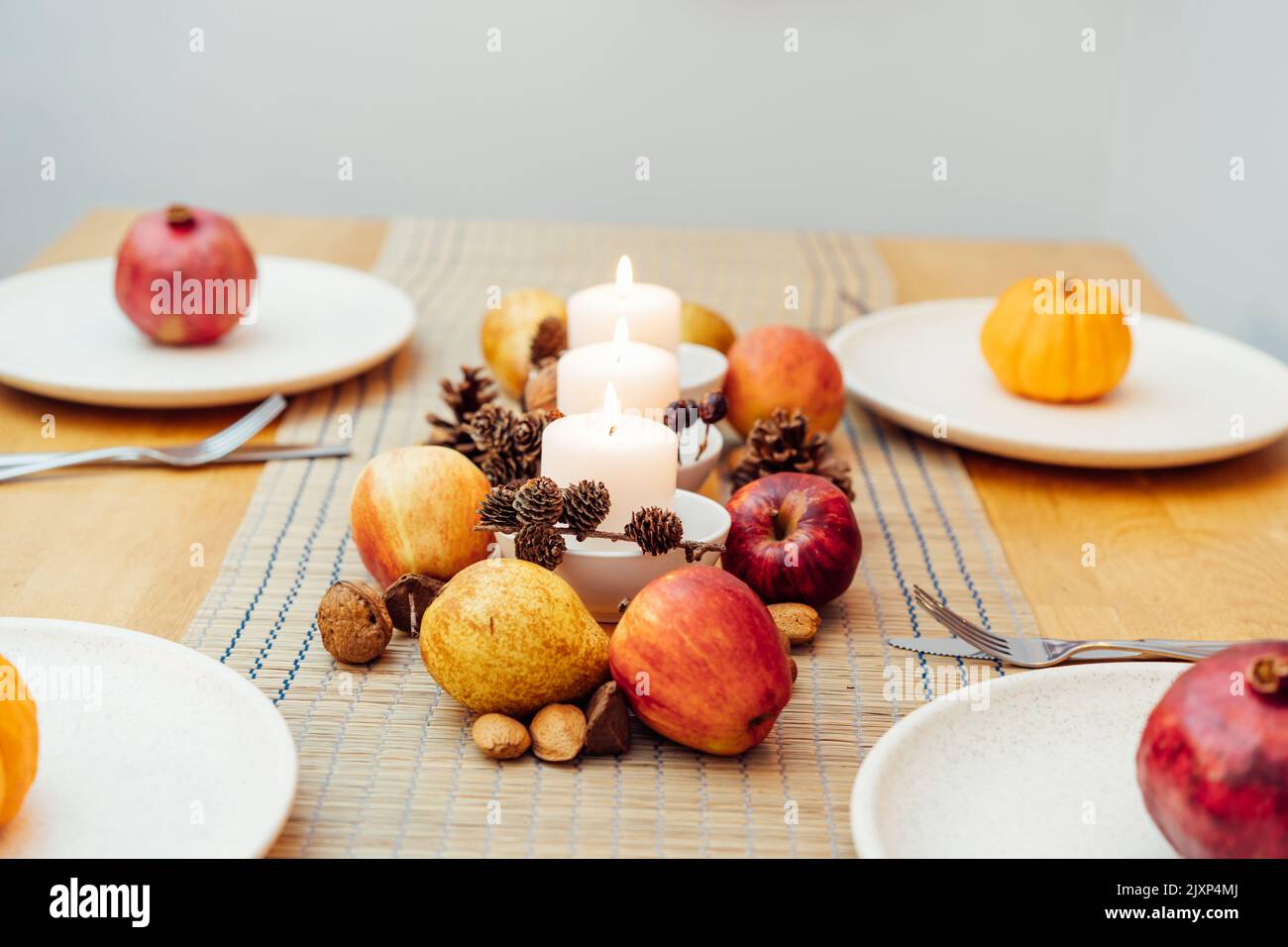 Fall table setting for celebration Thanksgiving day family party ...