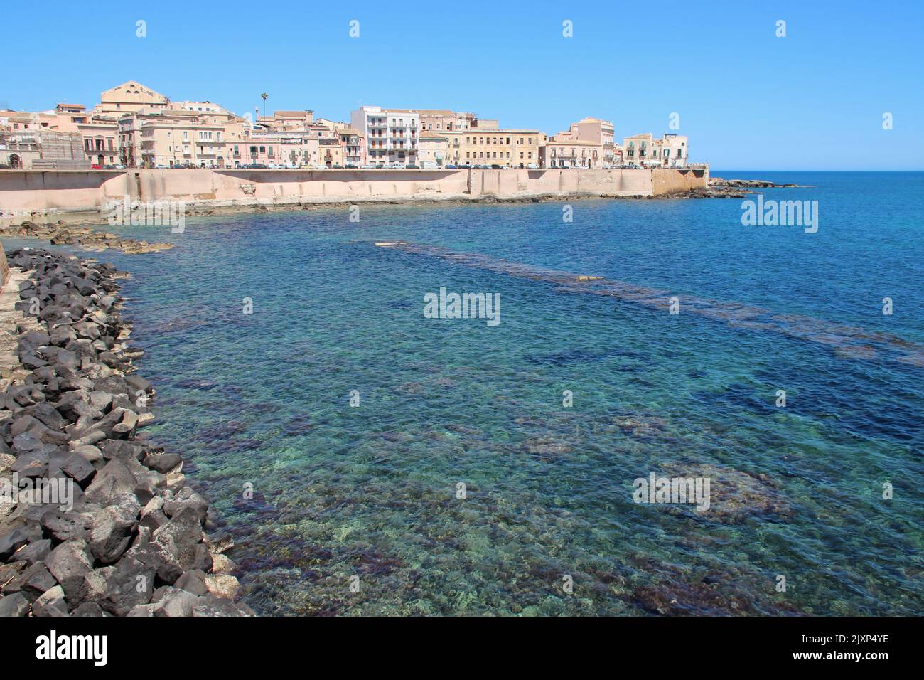 mediterranean coast in syracusa in sicily (italy Stock Photo - Alamy