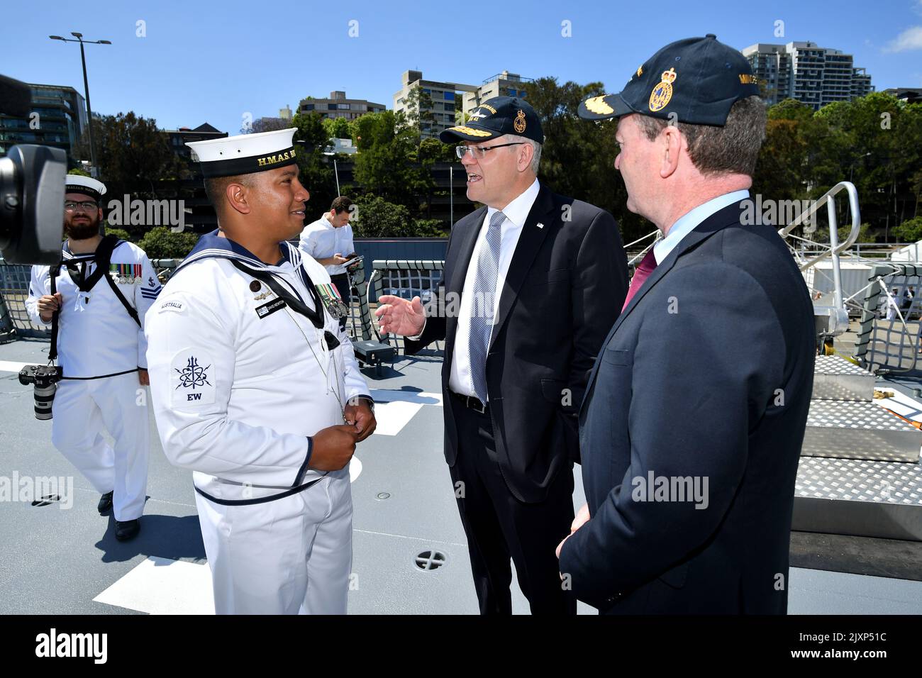 Prime Minister Scott Morrison and Minister for Defence Christopher Pyne ...