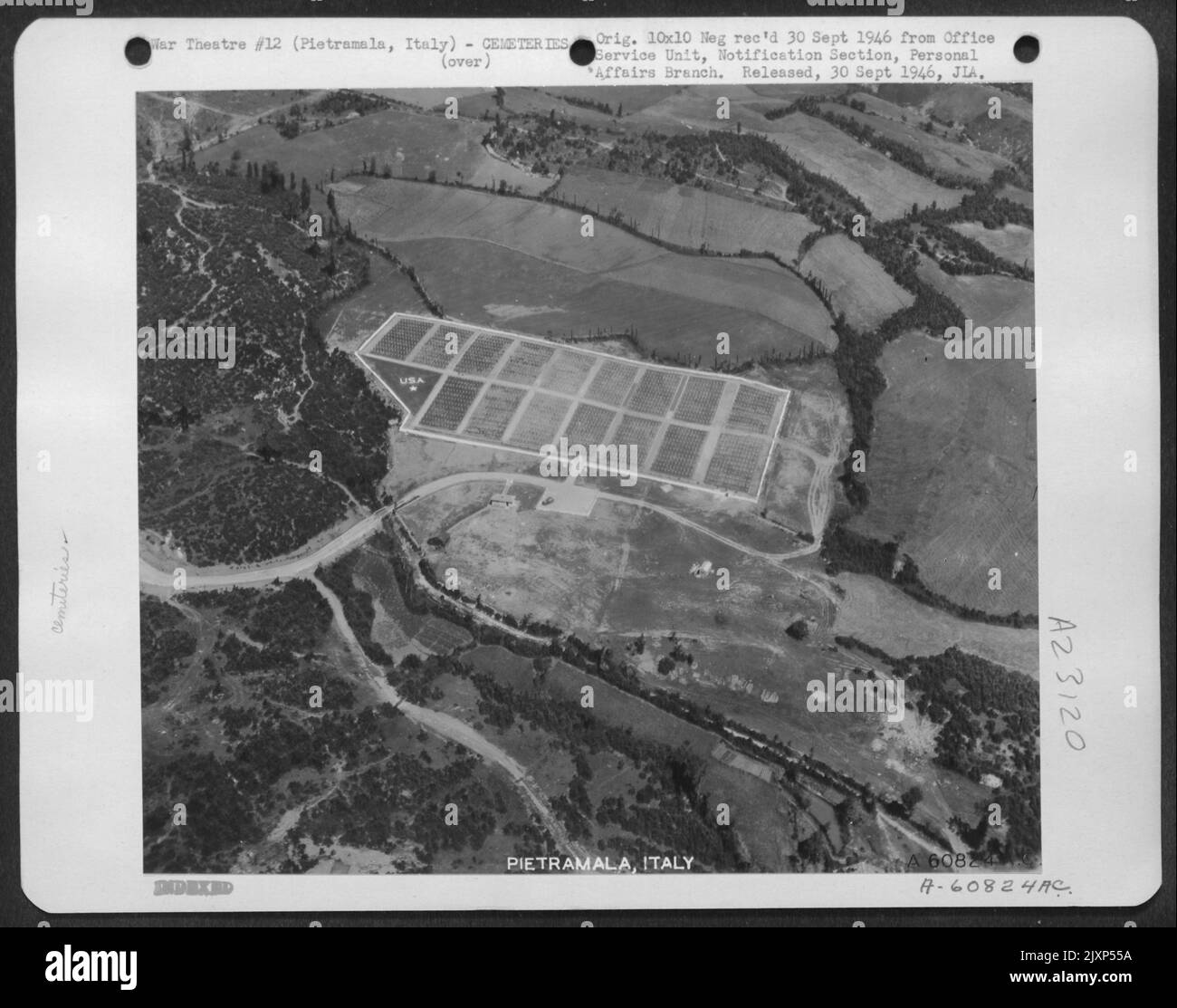 Us Military Cemetery At Pietramala, Italy. This Cemetary Nestles In The ...