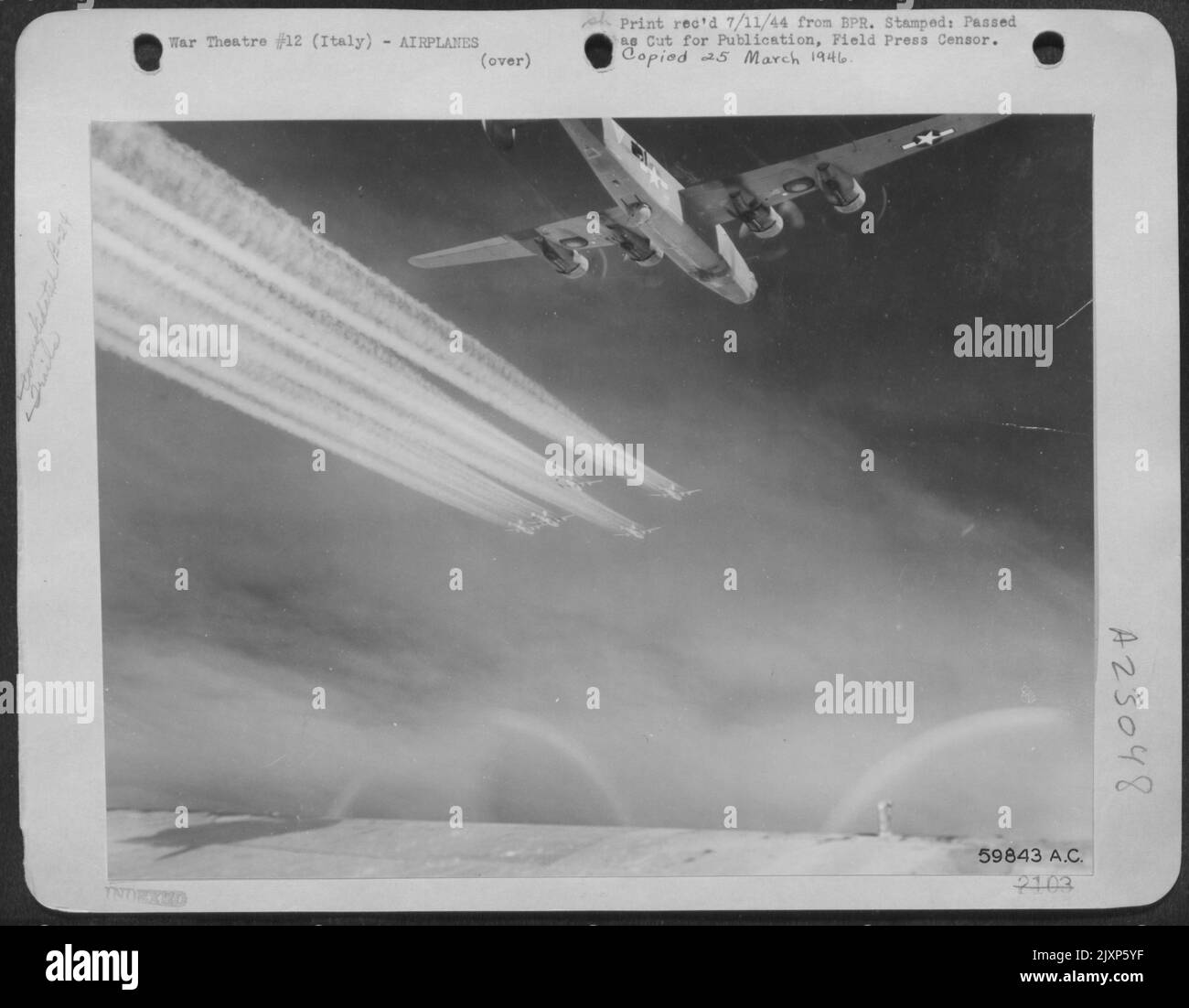 Like A Mass Of Chalk Marks, These Consolidated B-24 Liberators Leave ...