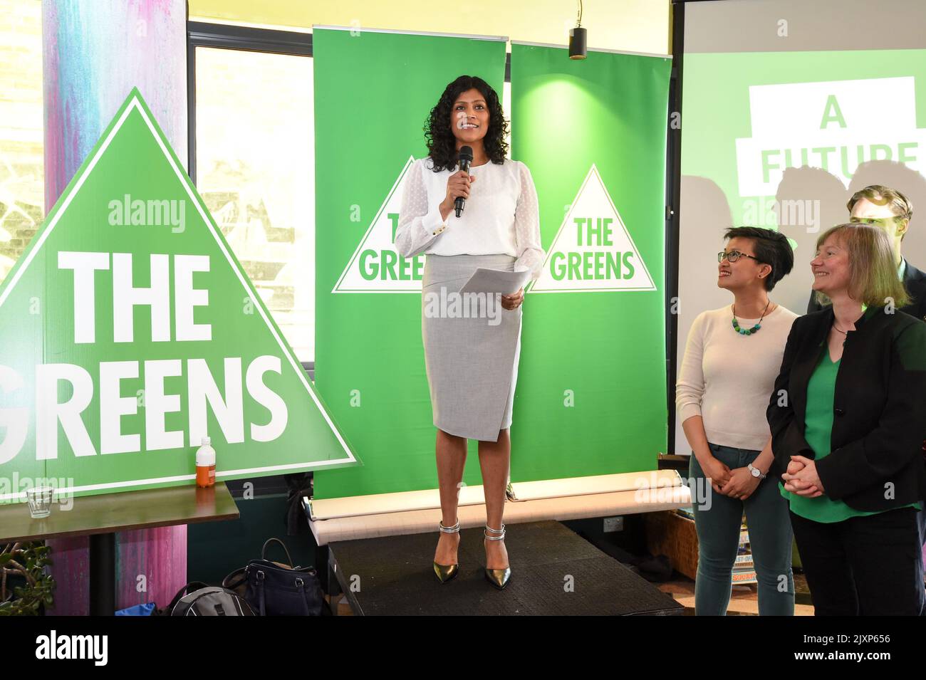 Victorian Greens Leader Samantha Ratnam speaks at the Victorian Greens ...