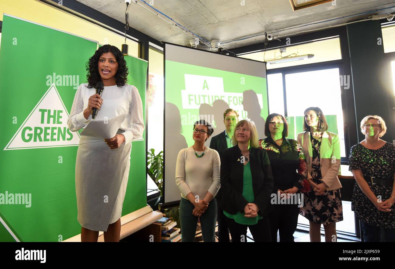 Victorian Greens Leader Samantha Ratnam speaks at the Victorian Greens ...