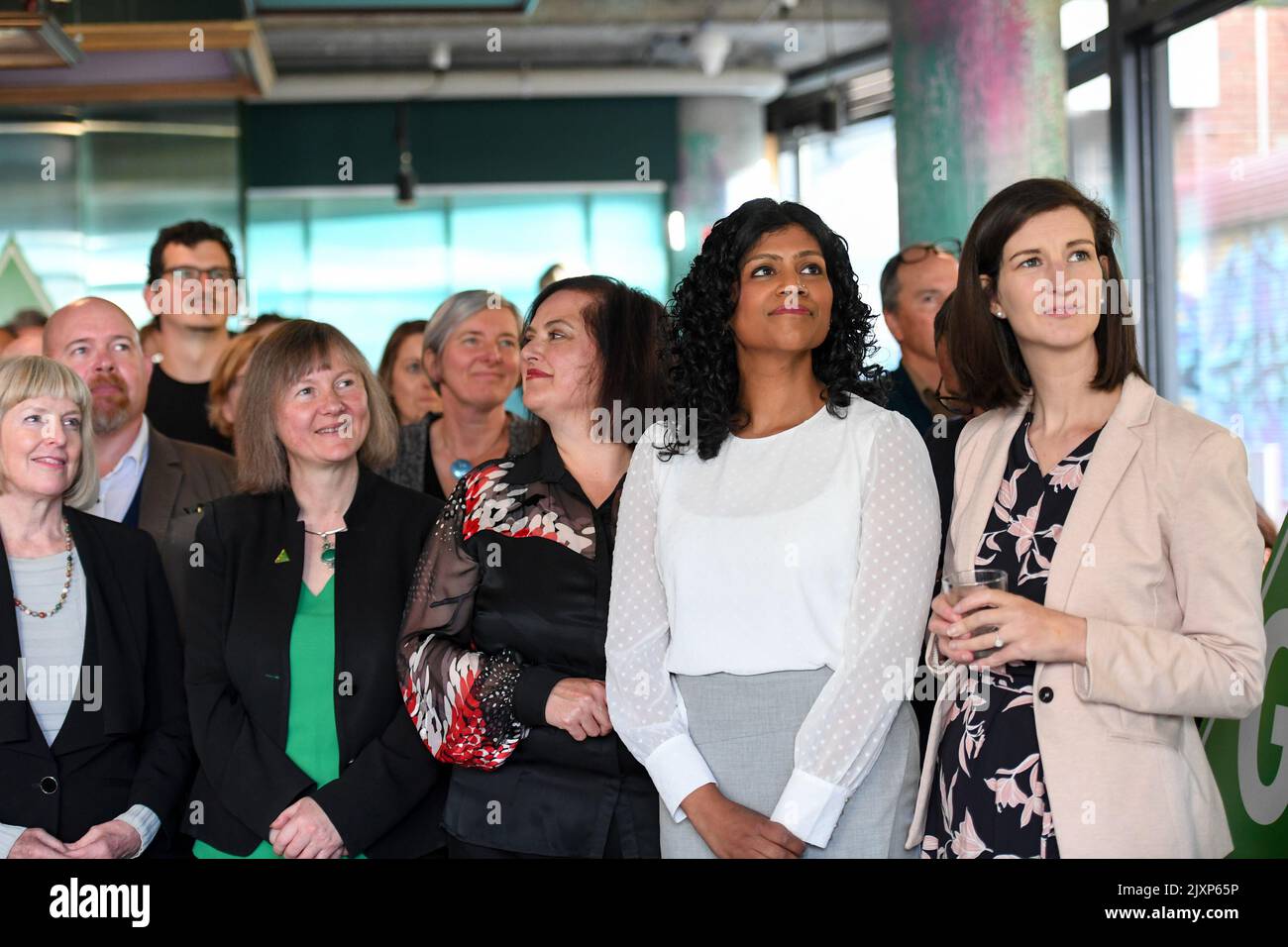 Victorian Greens Leader Samantha Ratnam (second right) and Victorian ...