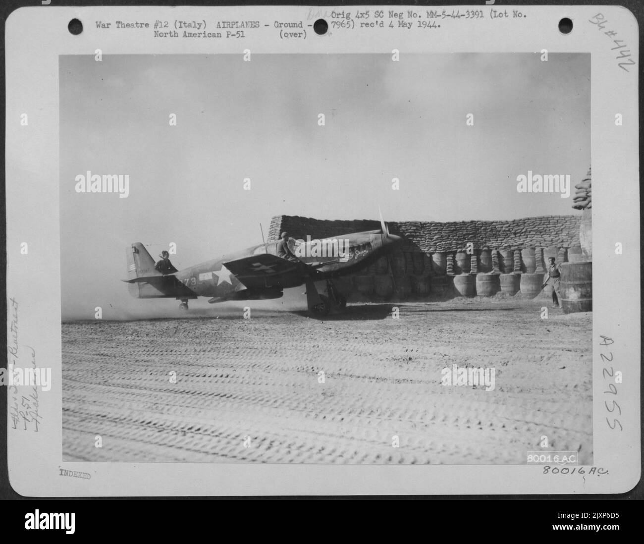 The North American P-51 Betty Jean Parked In A Revetment On Anzio ...