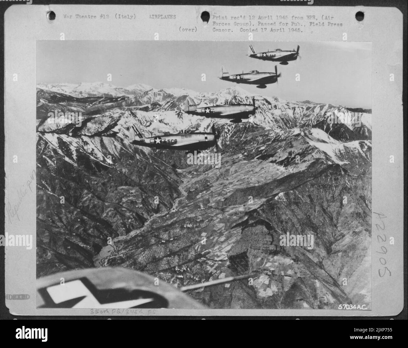 Outward Bound -- These Four Republic P-47 Thunderbolts Of The 12Th Af ...