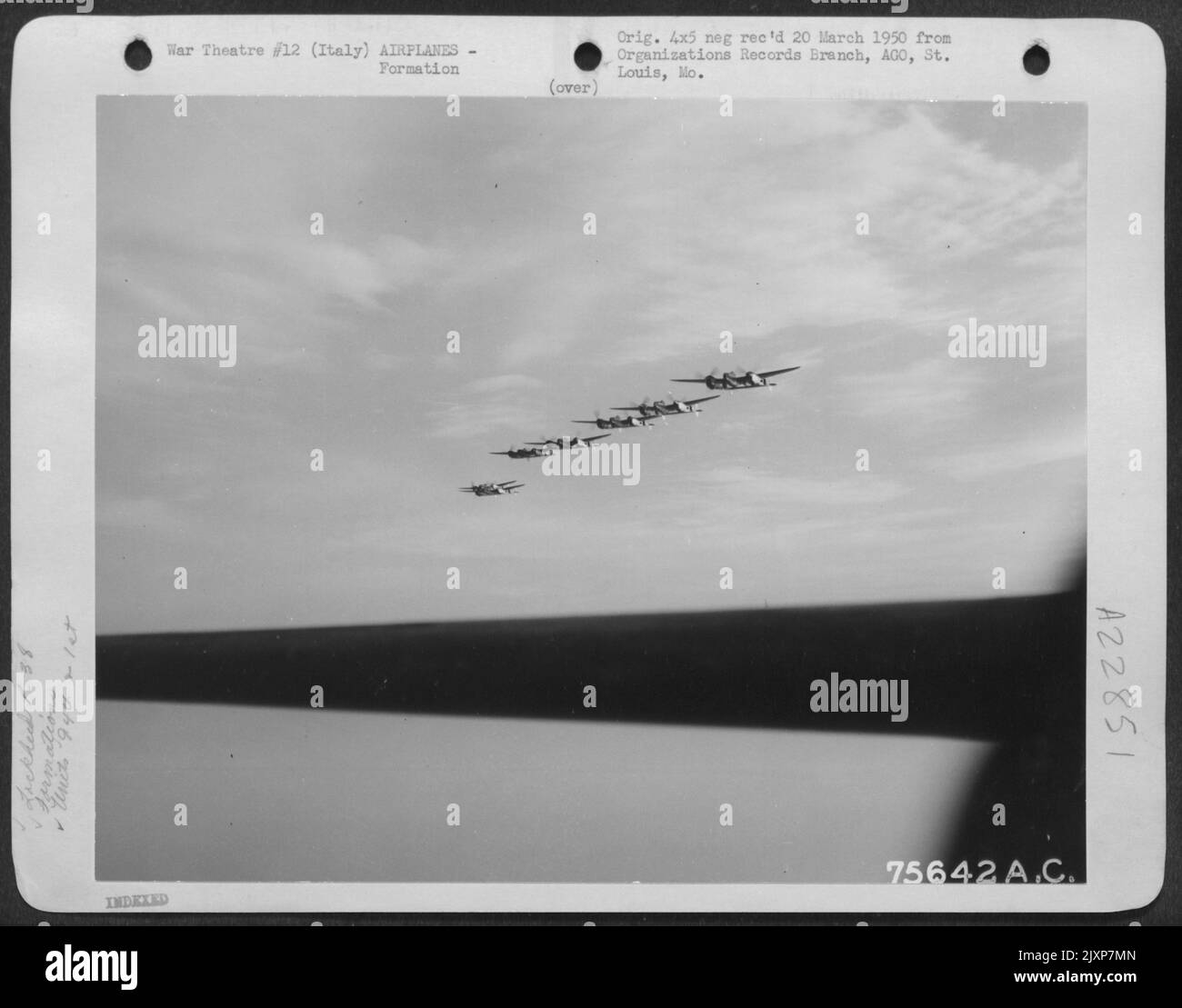 A Formation Of Lockheed P-38 Lightnings Of The 94Th Fighter Squadron ...