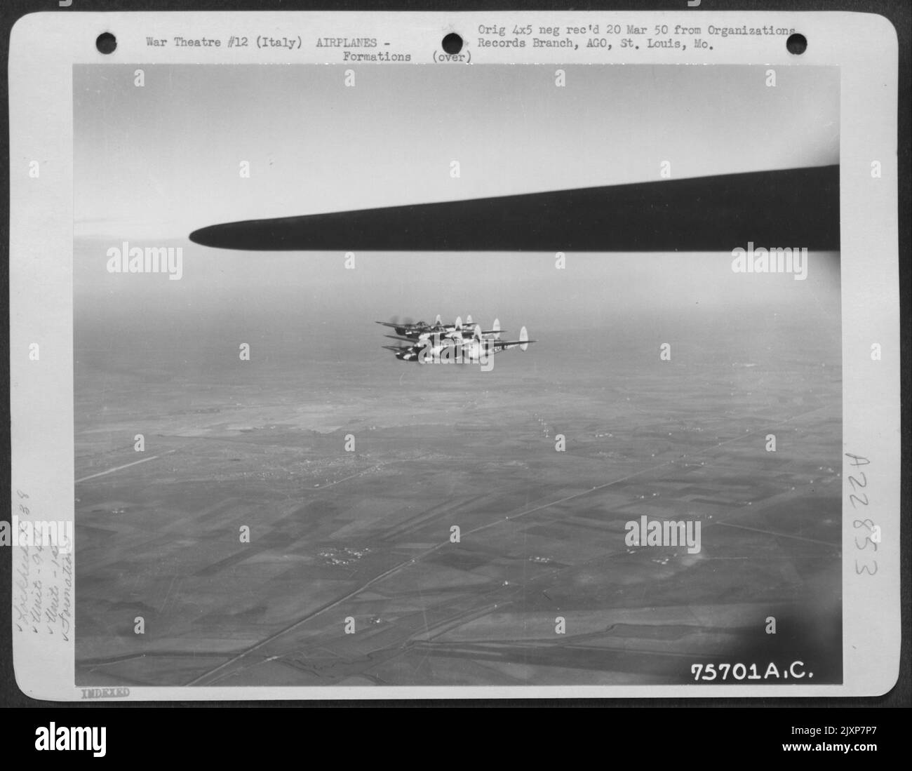 A Formation Of Lockheed P-38 Lightnings Of The 94Th Fighter Squadron ...