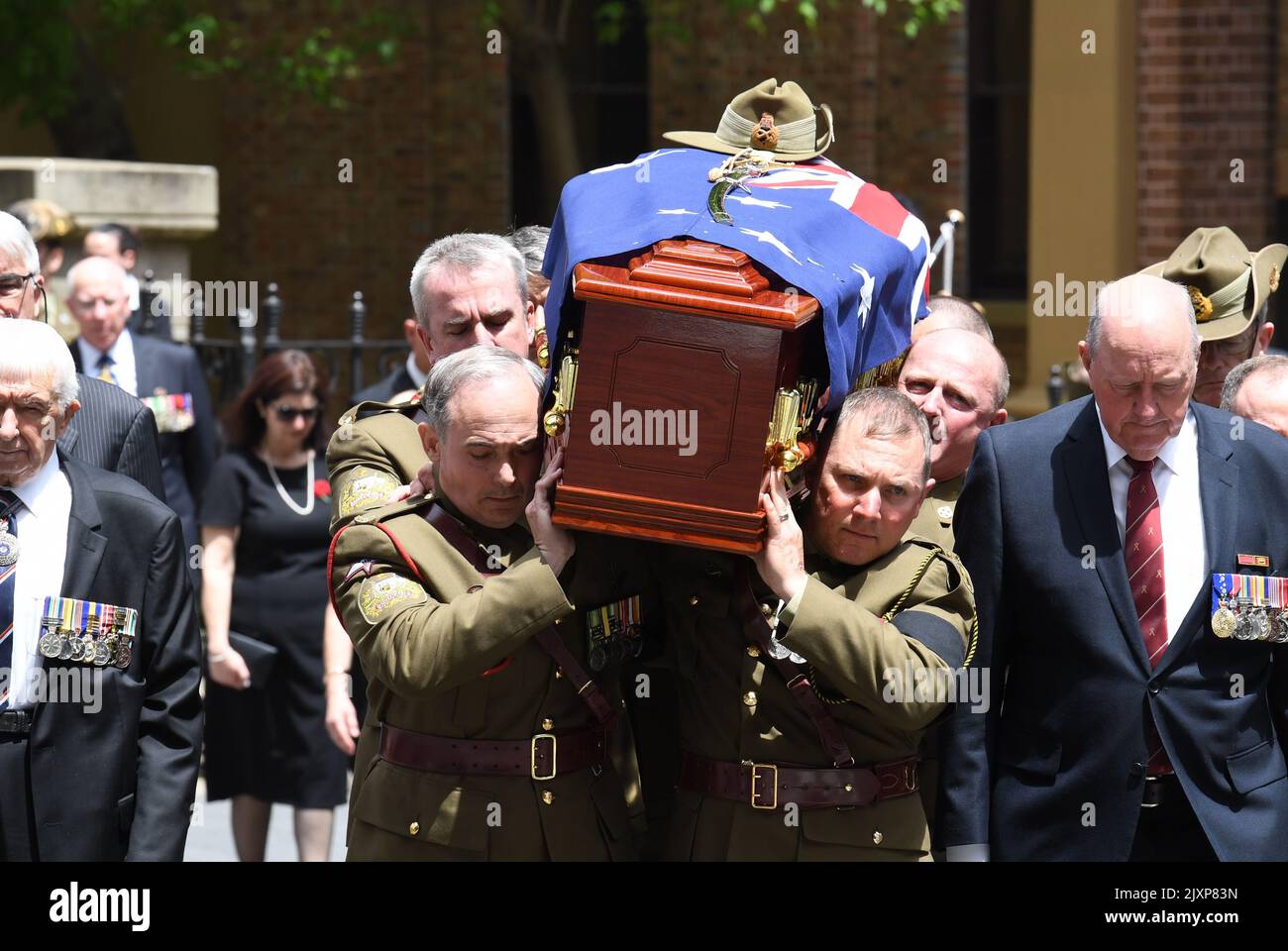 The casket of Major General Gordon Maitland (Retired) is carried from ...