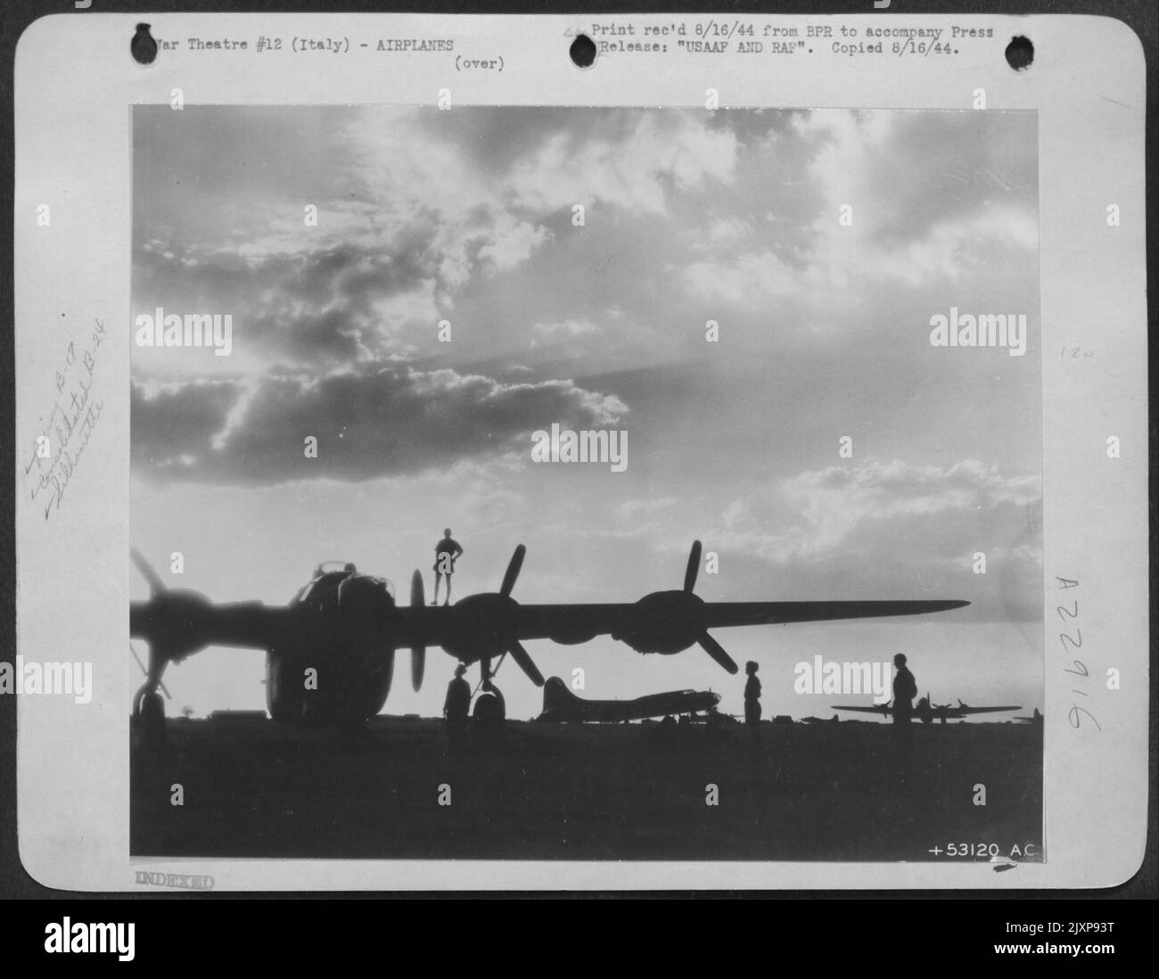 While two Boeing B-17 Flying Forts of the 15th USAAF rest in their ...