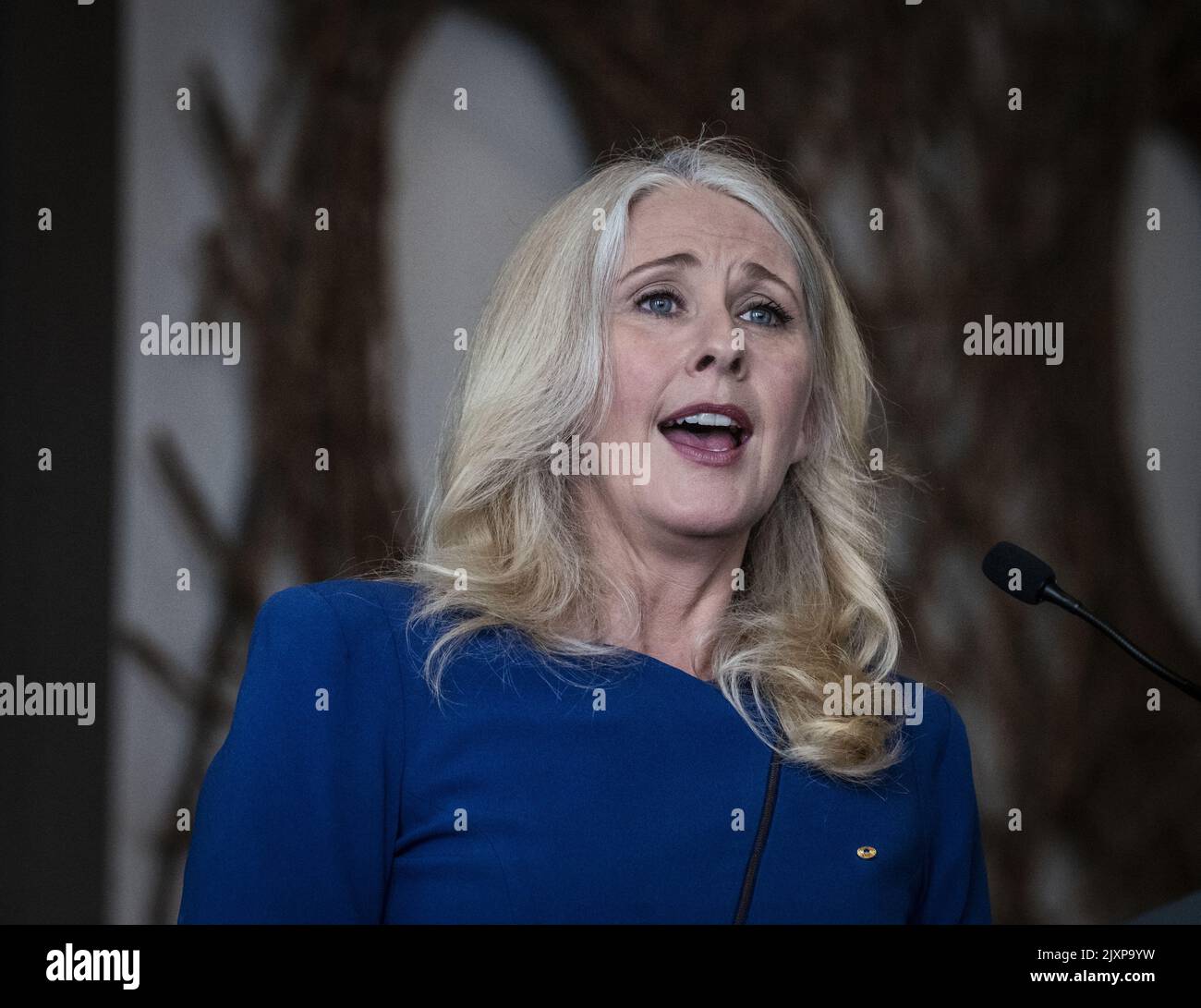 Tracey Spicer AM addresses the UsToo lunch at the Westin Hotel in Perth ...