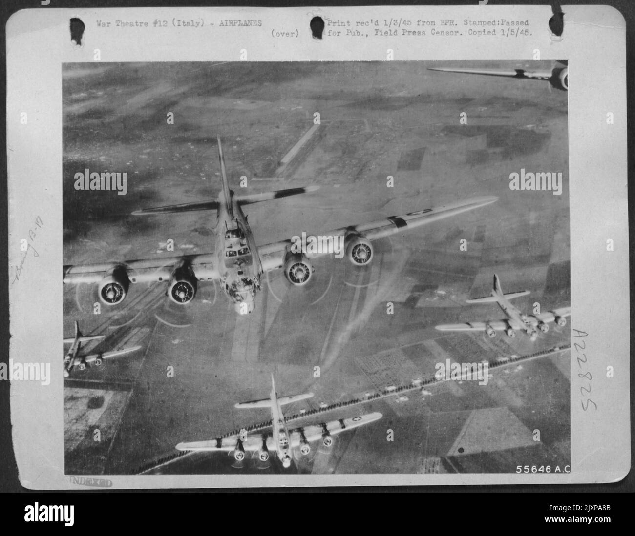 Boeing B-17 Flying Fortresses of the 15th Air Force form up on their ...