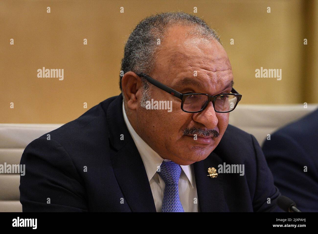 Prime Minister of Papua New Guinea Peter O'Neill is seen during talks ...