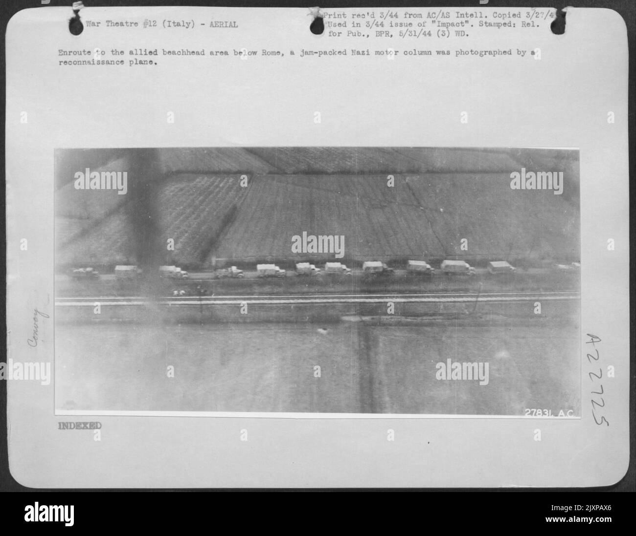 Enroute to the allied beachhead area below Rome, a jam-packed Nazi ...