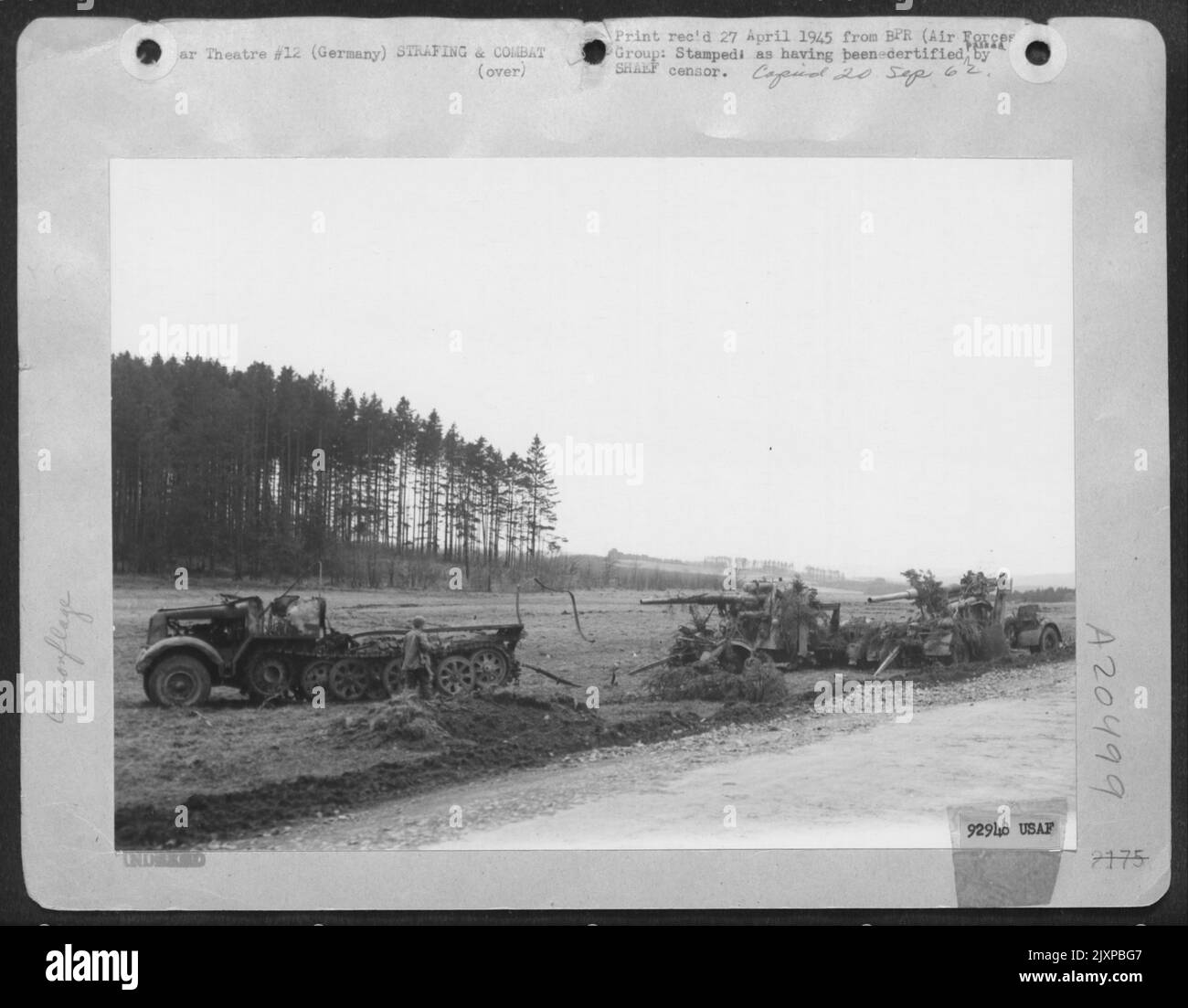 Half Track And Guns Knocked Out By Republic P-47 Thunderbolts Of Major ...