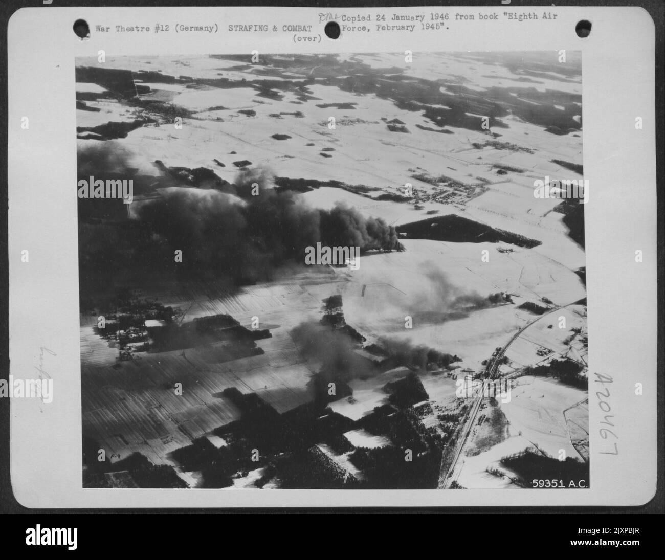 Nazi Aircraft Burns After 8Th Af Fighters Strafed Nordhausen Airfield ...