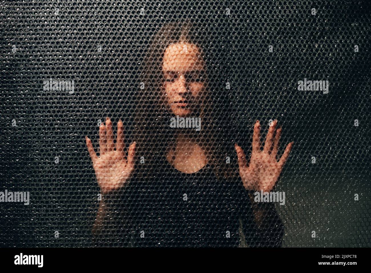 peaceful woman soul healing textured portrait Stock Photo - Alamy