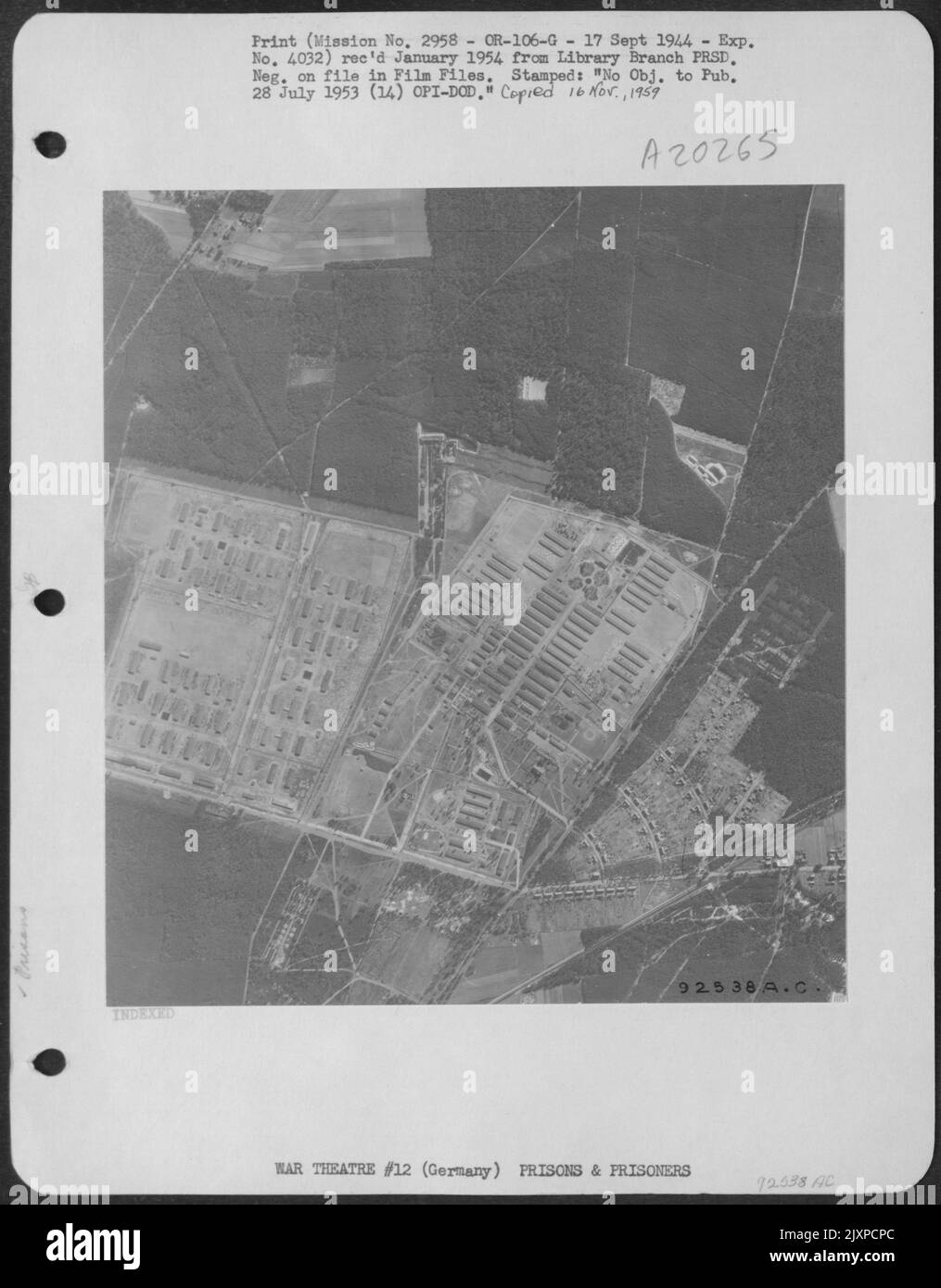 Aerial View Of Stalag Luft Iii, German Prisoner Of War Camp For Air ...