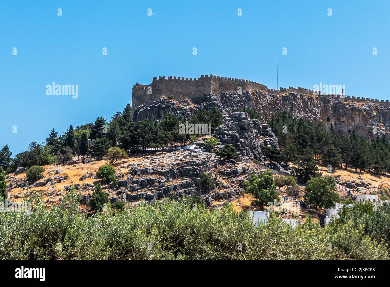 Historical and popular travel destination of Lindos Acropolis in Rhodes ...