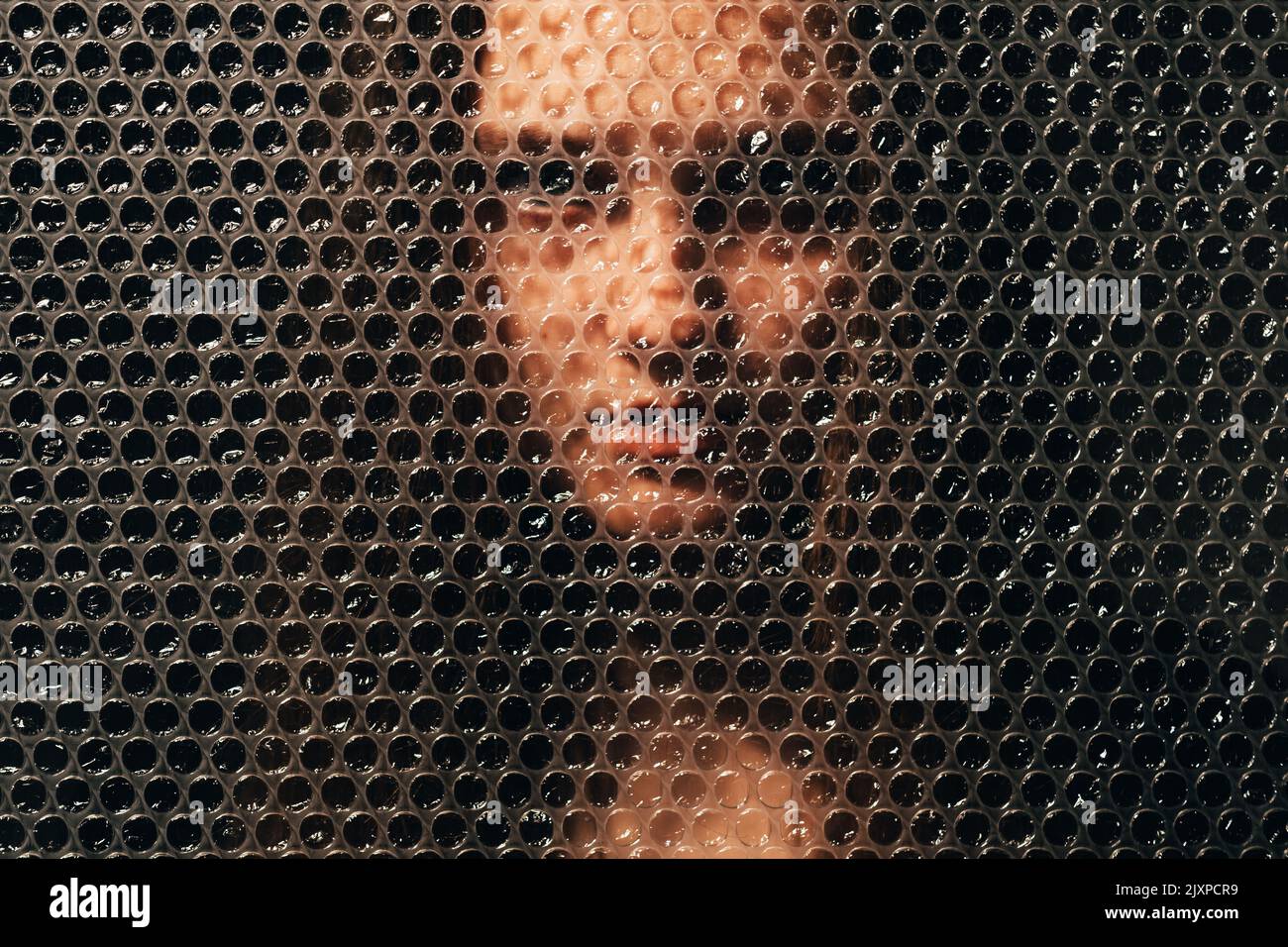 plastic pollution ecology problem textured face Stock Photo - Alamy