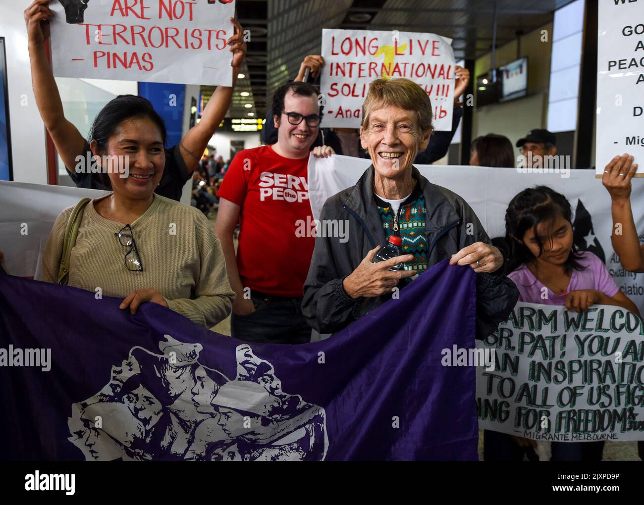 Catholic Nun Patricia Fox (centre) is seen with Angie Ladera (left ...