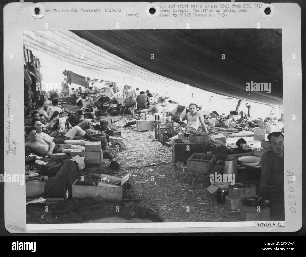 Interior View Of A Tent Which Housed More Than 450 Of Our Air Corps And ...