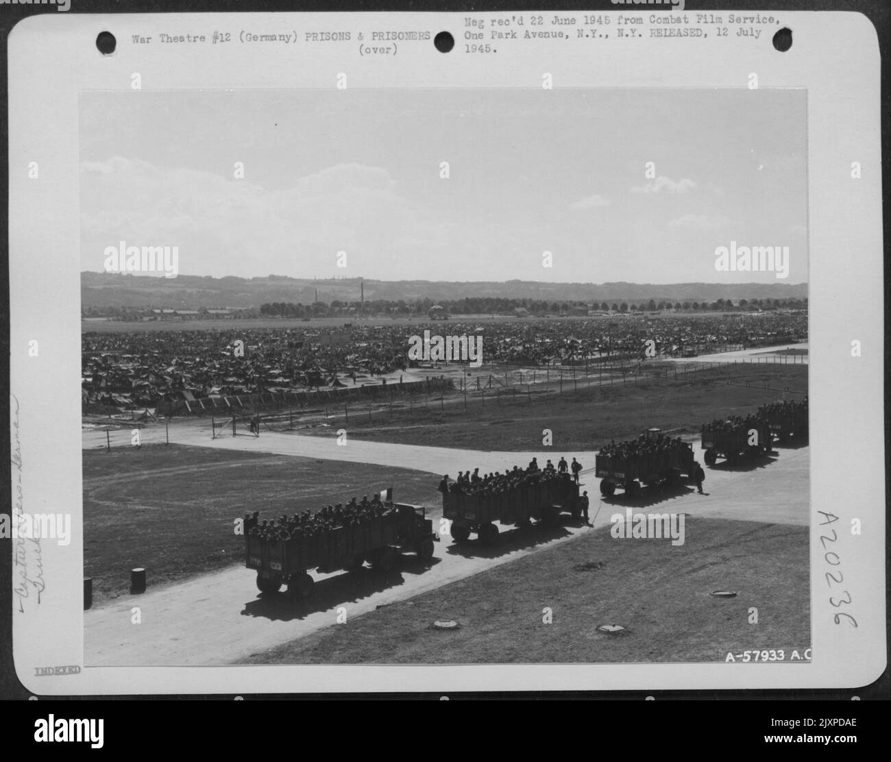 German Prisoners Quartered On The Landing Field At Bad Abling Airdrome ...