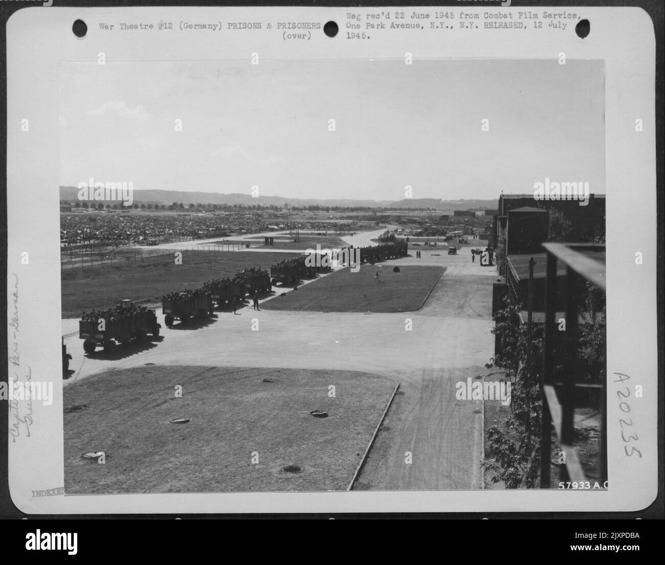 German Prisoners Quartered On The Landing Field At Bad Abling Airdrome ...