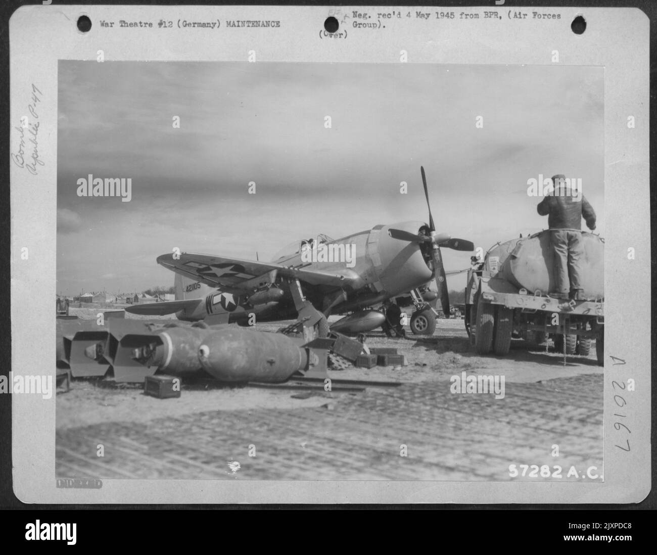 Republic P-47 Thunderbolt Of The 1St Tac Af Being Gassed Up Before ...