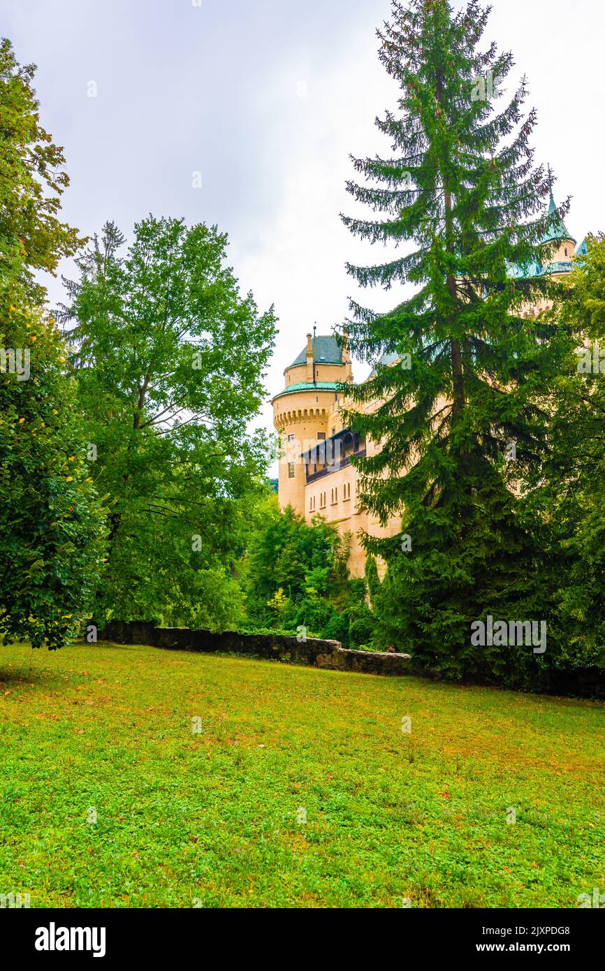 Bojnice medieval castle, UNESCO heritage, Slovakia. It is a Romantic ...