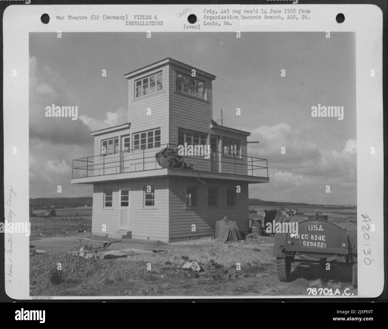 Control Tower Building At An Airfield At Furth, Germany. 834Th Engineer ...