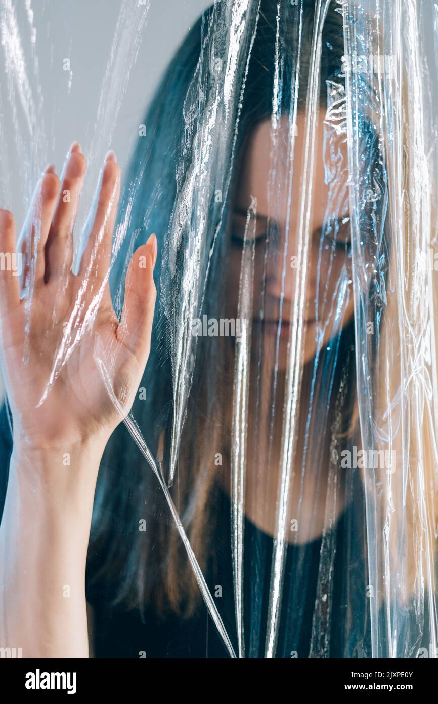 hopeless woman self isolation loneliness film Stock Photo - Alamy