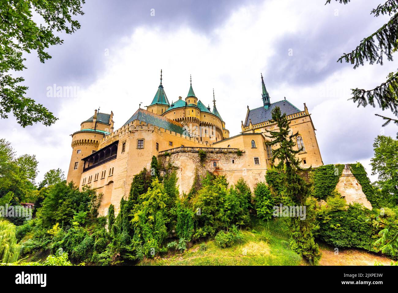 Bojnice medieval castle, UNESCO heritage, Slovakia. It is a Romantic ...