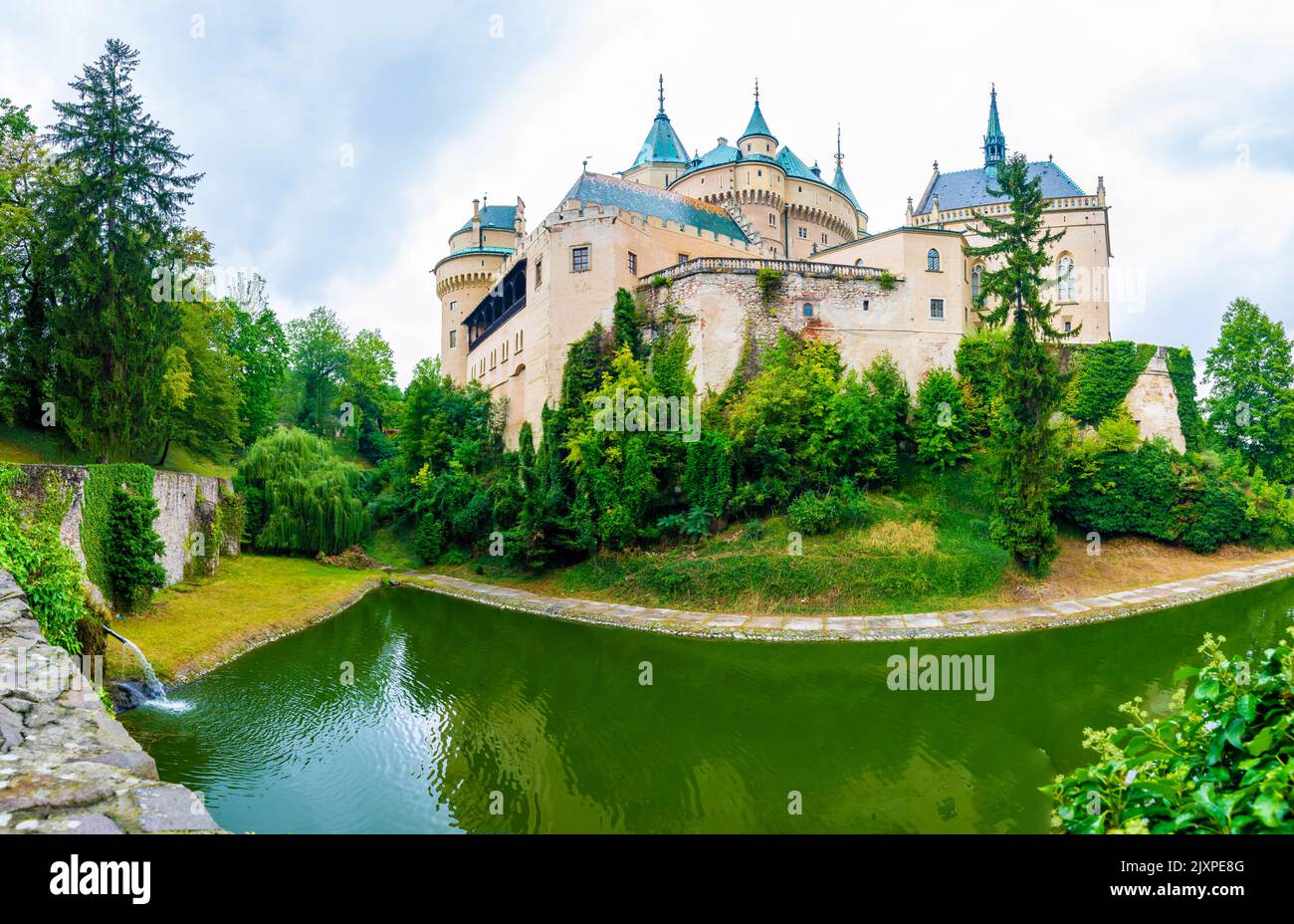 Bojnice medieval castle, UNESCO heritage, Slovakia. It is a Romantic ...