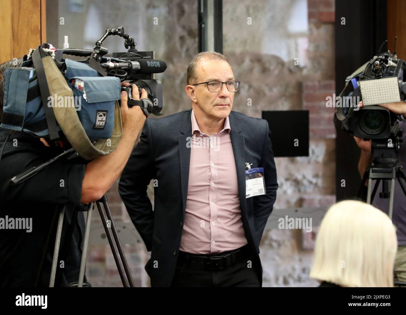 Freed murder suspect Henry Keogh speaks to the media outside Parliament ...