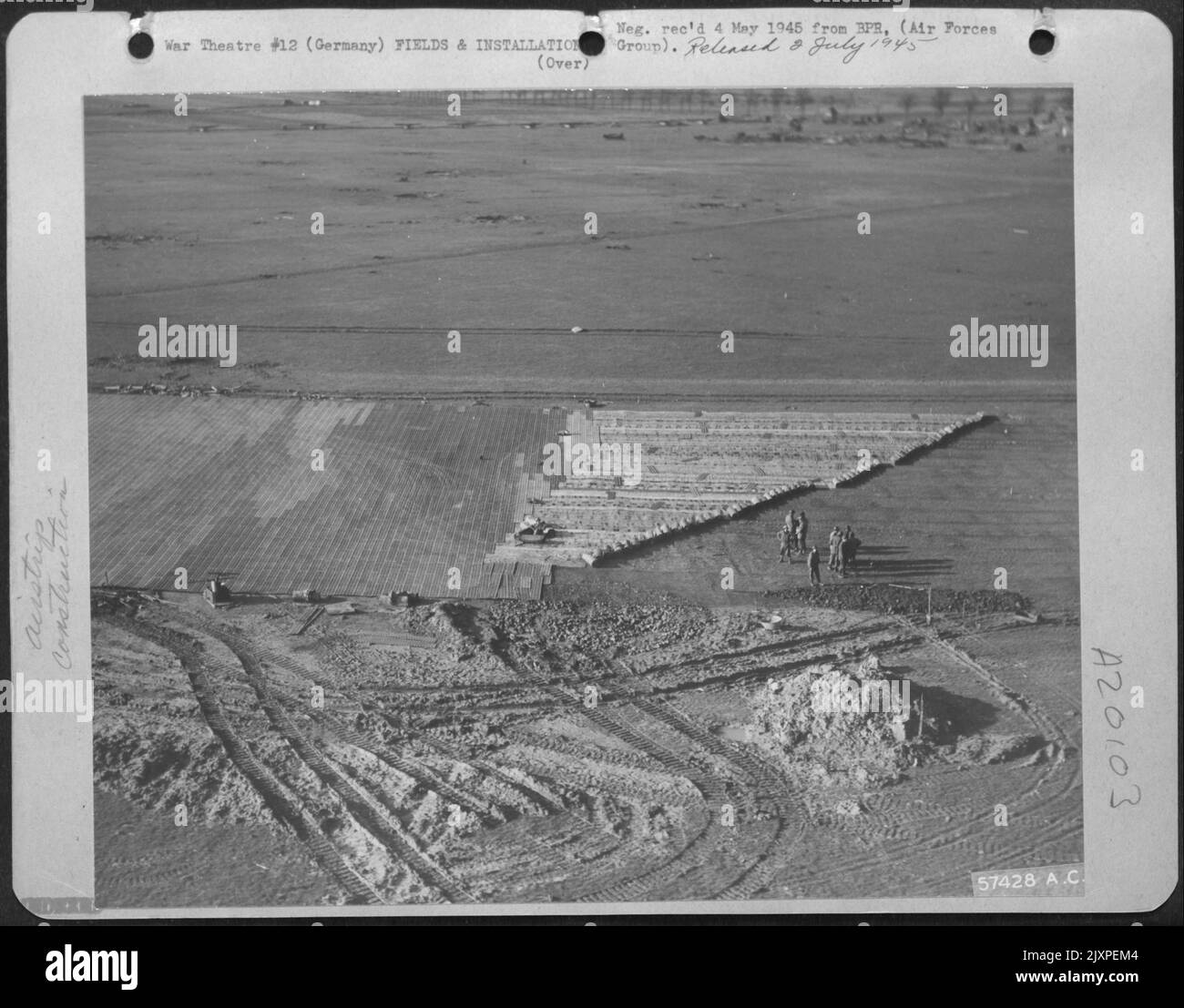 Aerial View Of An American Airstrip On A Former Luftwaffe Base In ...