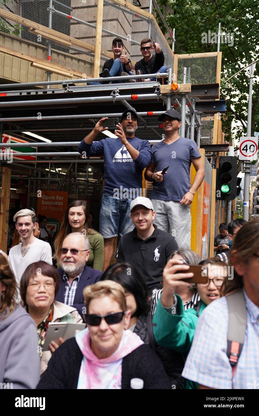 The crowd line Swanston Street during the Melbourne Cup parade in ...