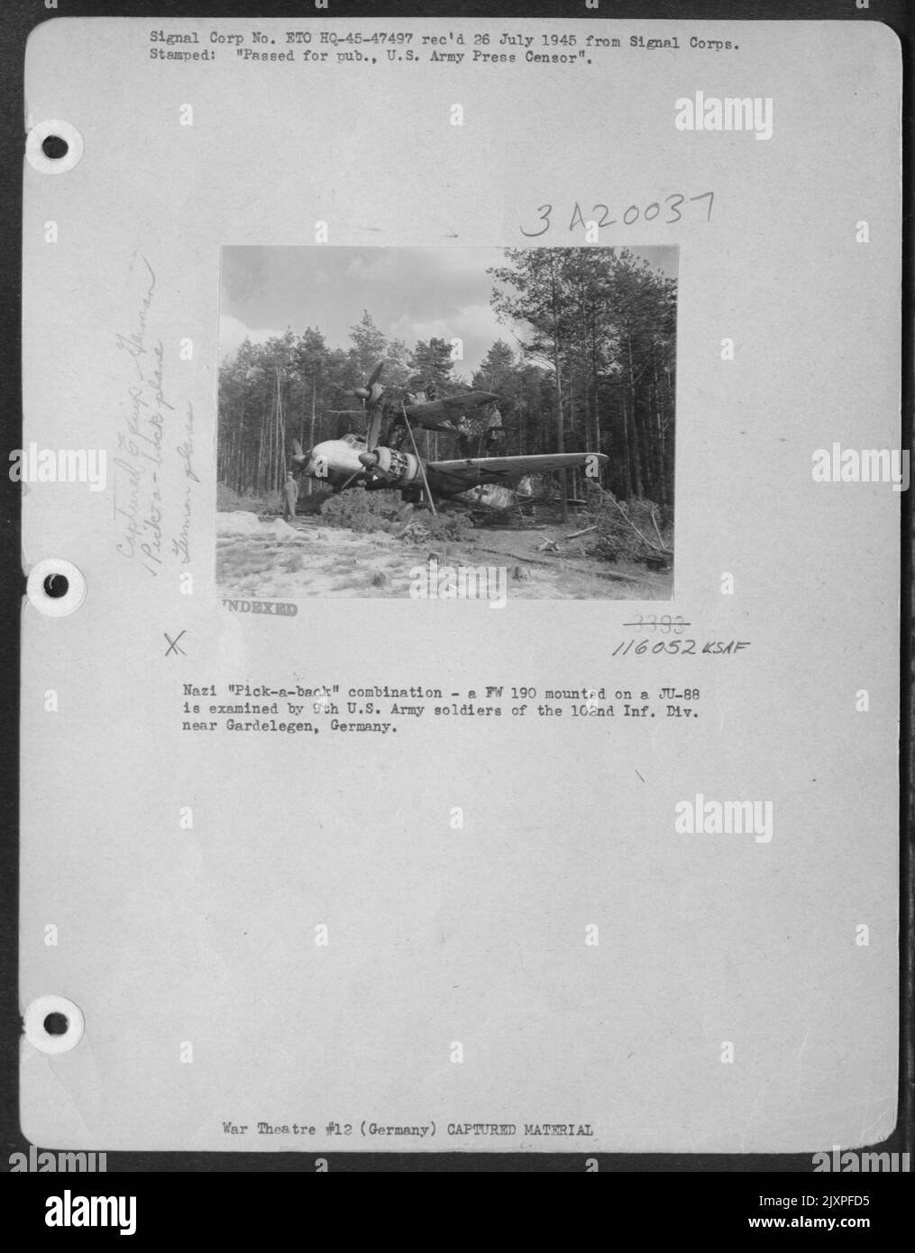 Nazi 'Pick-A-Back' Combination - A Fw-190 Mounted On A Ju-88 Is ...