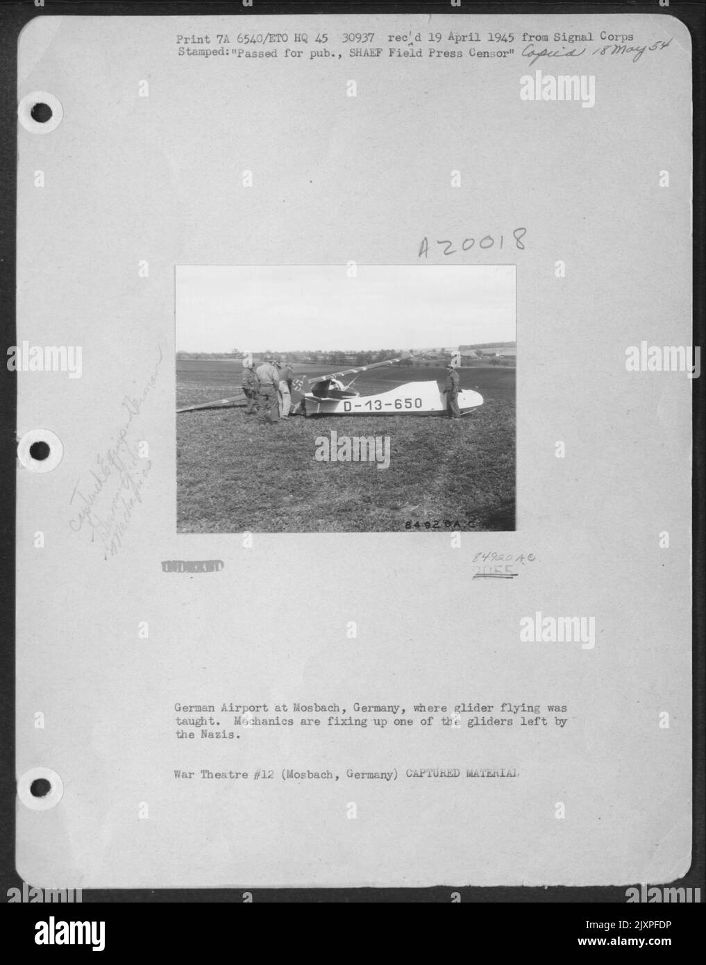 German Airport At Mosbach, Germany, Where Glider Flying Was Taught ...