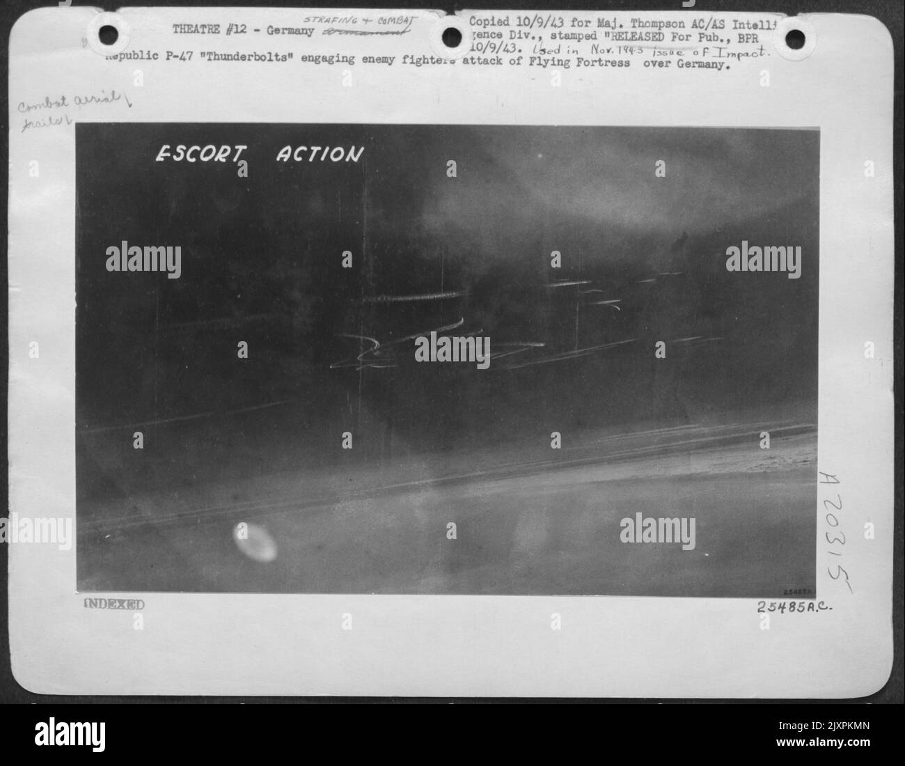 Republic P-47 "Thunderbolts" engaging enemy fighters attack of Flying ...