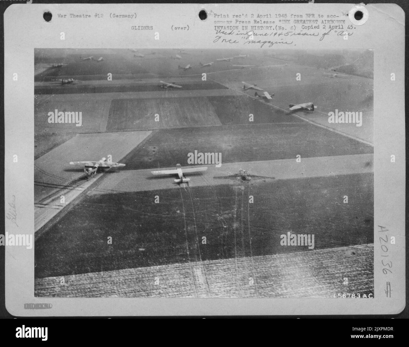 THE GREATEST AIRBORNE INVASION IN HISTORY---Trails left by landing ...