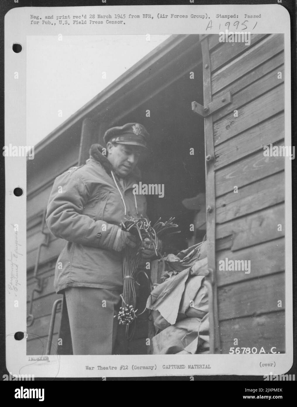 Major General E.R. (Pete) Quesada, IX Tactical Air Command Chief, gets ...