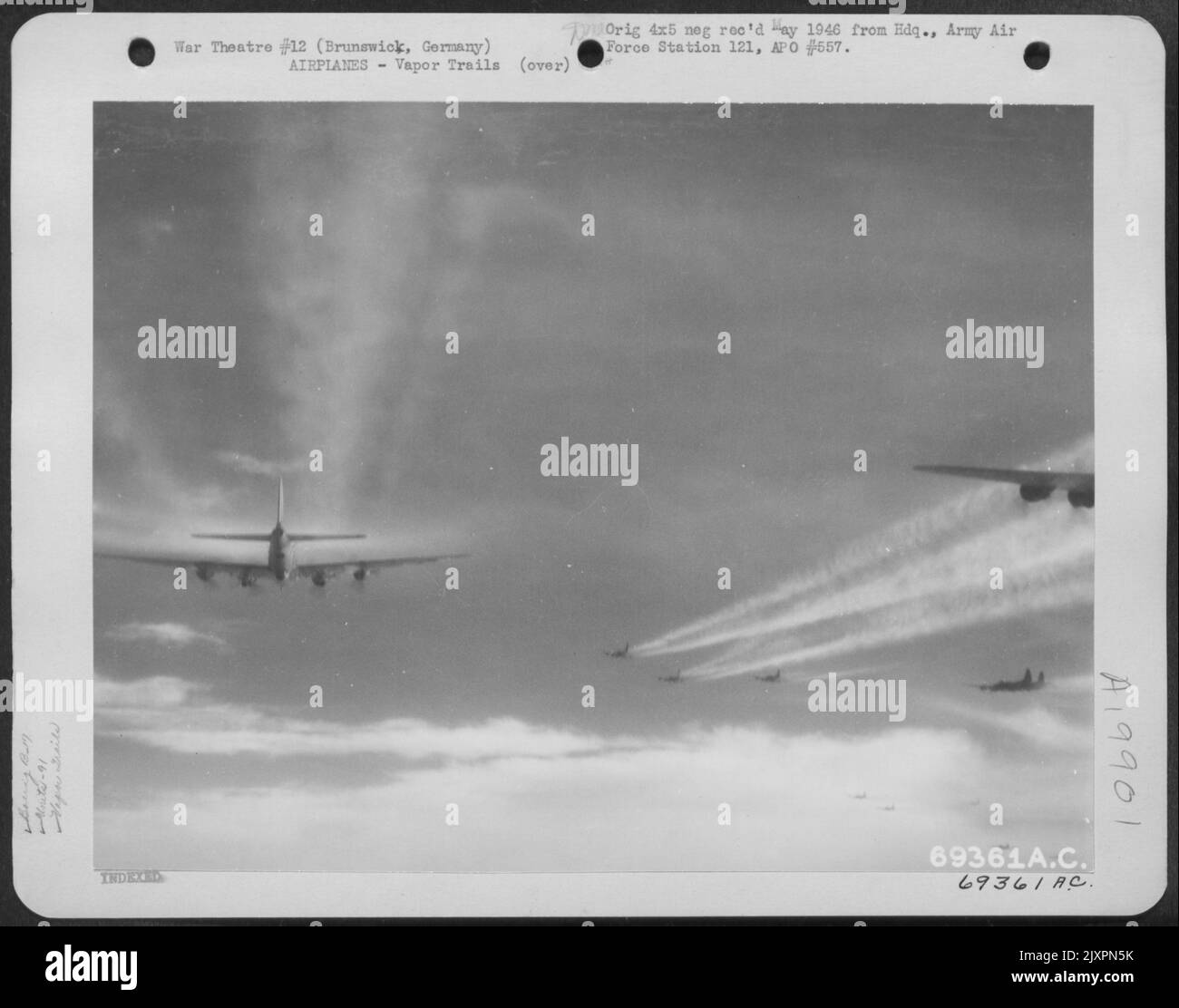 Boeing B-17 Flying Fortresses Of The 91St Bomb Group Leave Trails Of ...