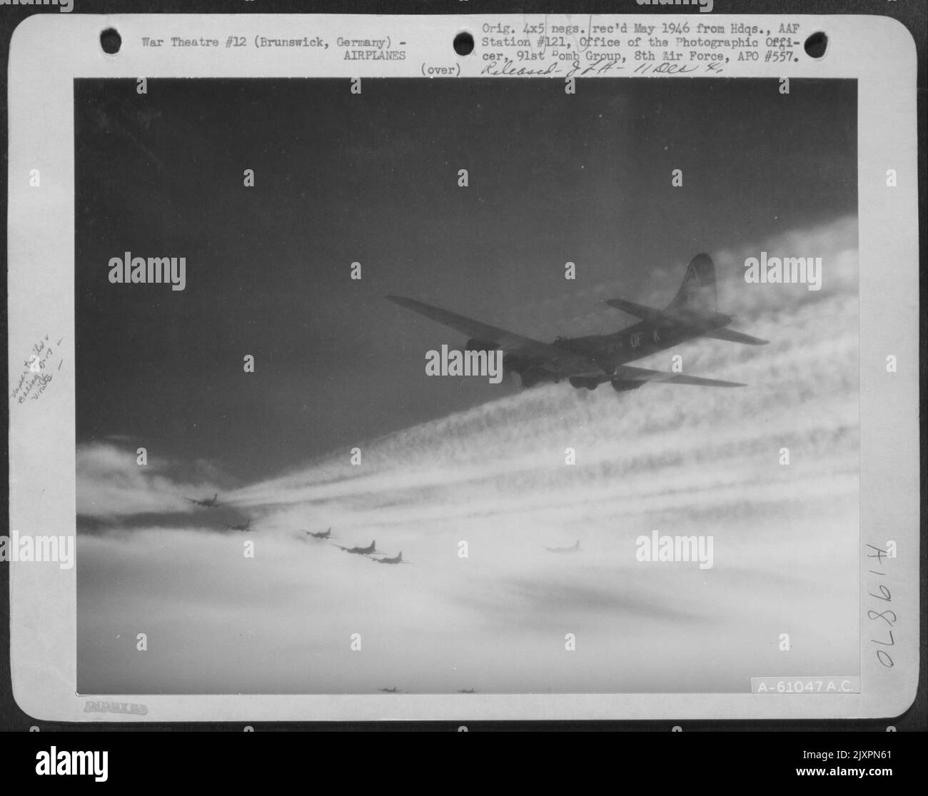 High In The Sub Stratosphere Over German Territory, This Boeing B-17 ...