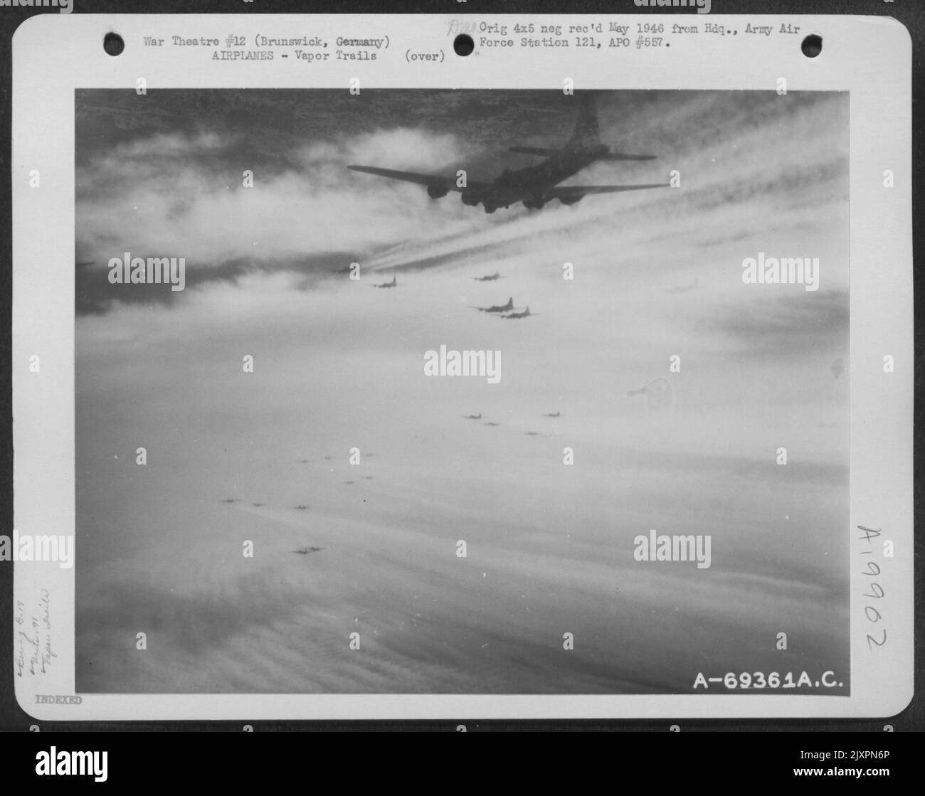 Boeing B-17 Flying Fortresses Of The 91St Bomb Group Leave Trails Of ...