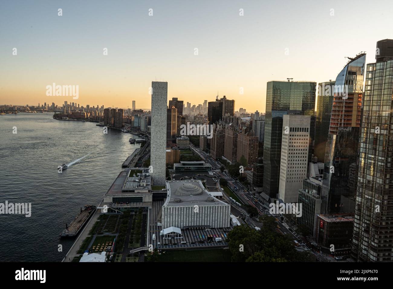 Stock images of New York City skyline taken from the United Nations ...
