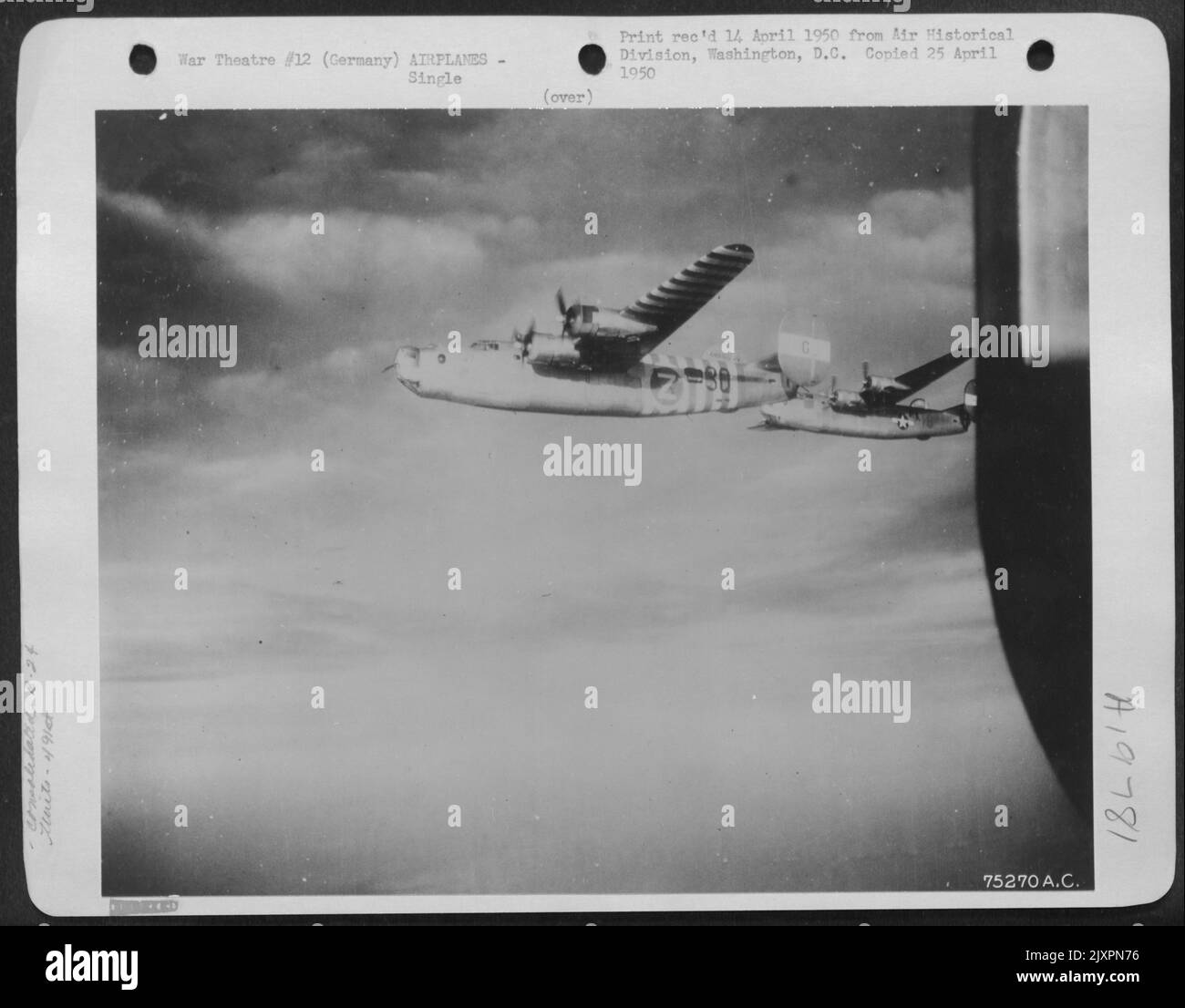 Consolidated B-24 Liberators Of The 491St Bomb Group En Route To Bomb ...